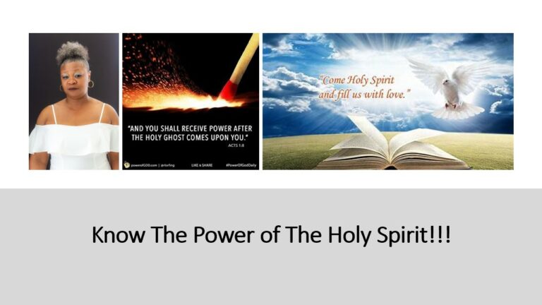 Know the Power of The Holy Spirit - benevolentwoman.com